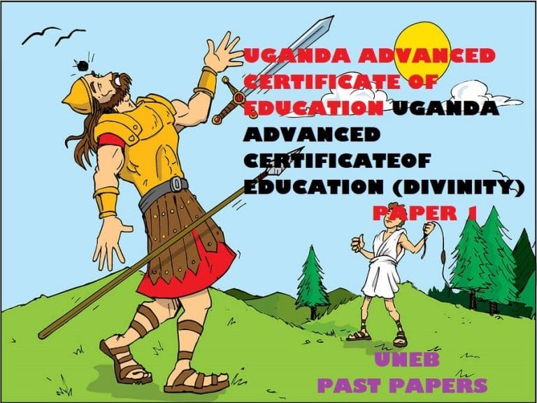 UGANDA ADVANCED CERTIFICATE OF EDUCATION CHRISTIAN RELIGIOUS EDUCATION ...